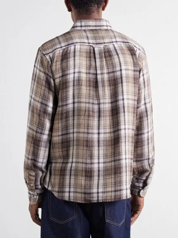 CORRIDOR Checked Flannel Shirt - Brown