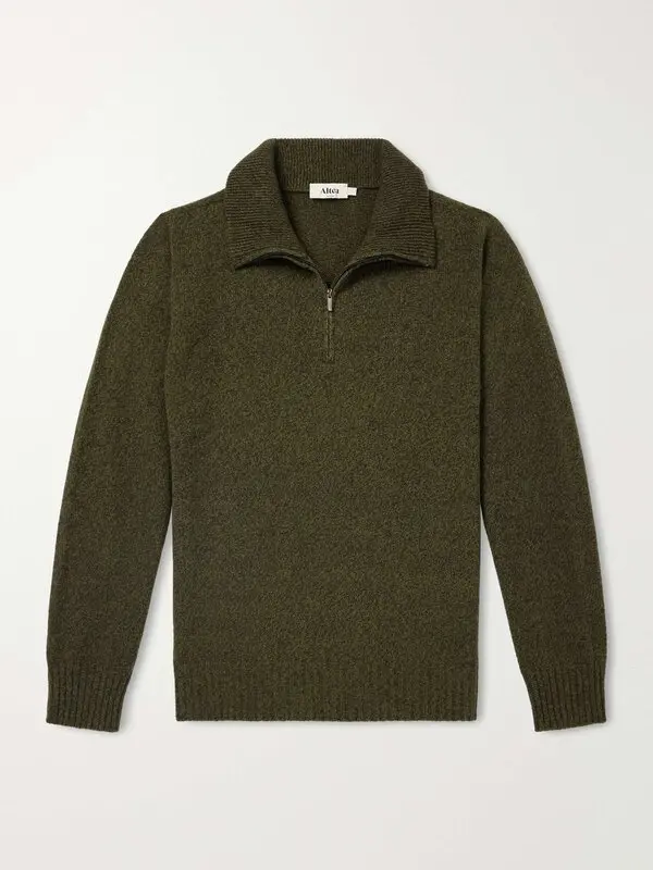 Altea Wool And Cashmere-blend Half-zip Sweater