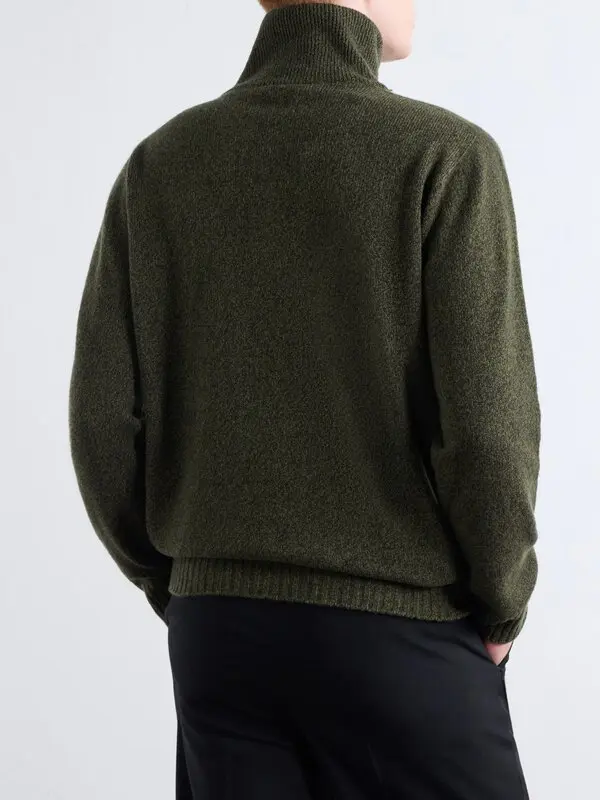 Altea Wool And Cashmere-blend Half-zip Sweater - Green