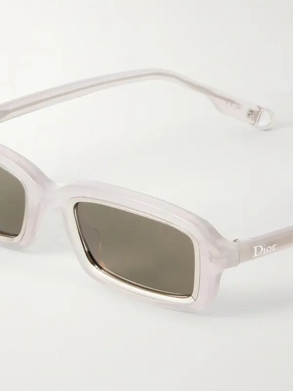 Dior Diorsymbol S2i Rectangular-frame Acetate Sunglasses - White