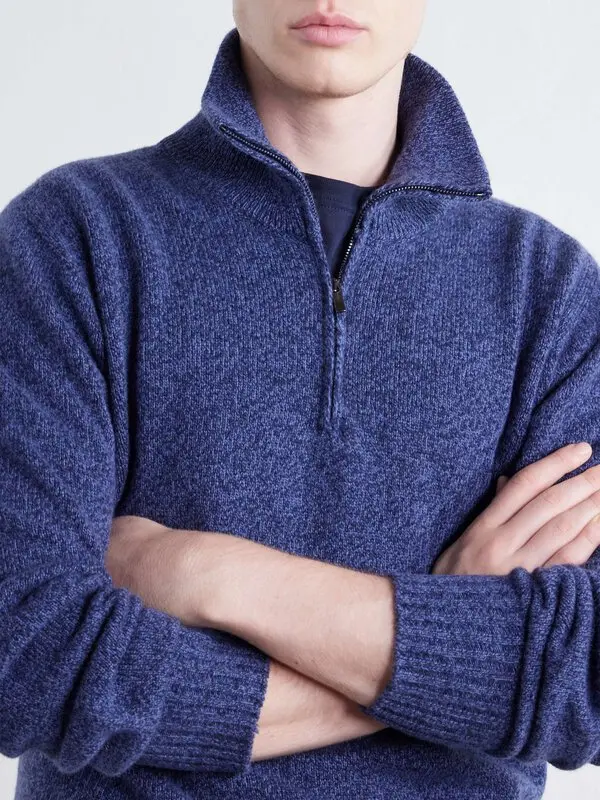 Altea Wool And Cashmere-blend Half-zip Sweater