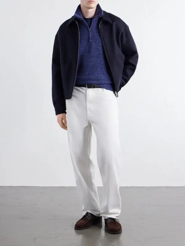 Altea Wool And Cashmere-blend Half-zip Sweater - Blue