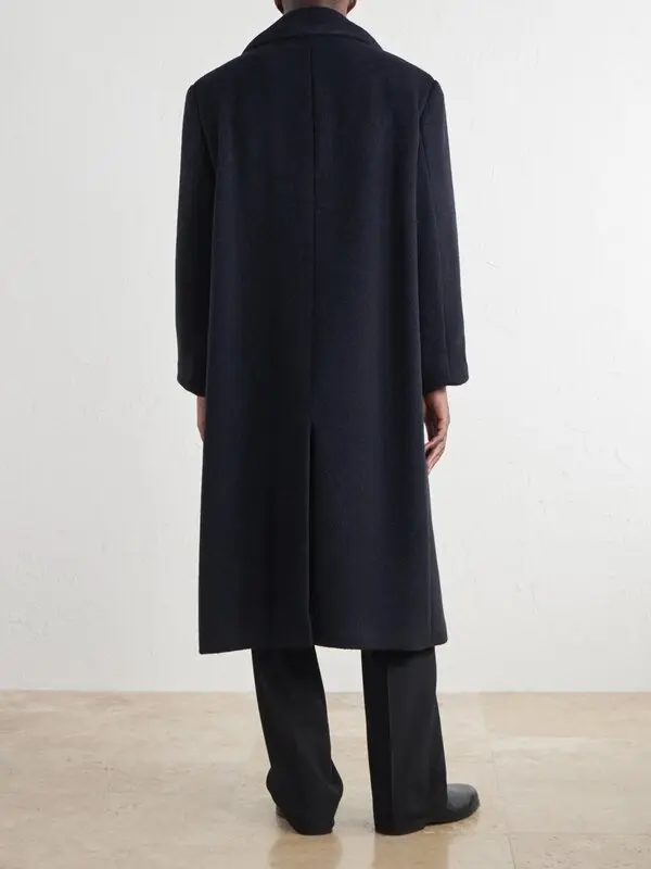 Loewe Double-breasted Wool And Lama-blend Coat - Blue