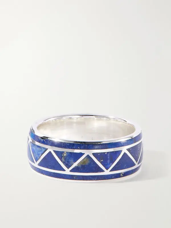 PEYOTE BIRD Valley Sterling Silver And Lapis Ring - Blue