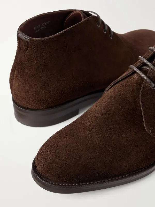 EDWARD GREEN Lanark Waxed-suede Desert Boots