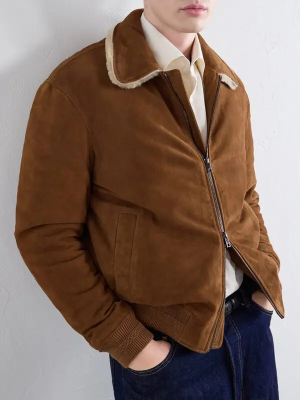 Altea Iggy Shearling-trimmed Padded Suede Jacket