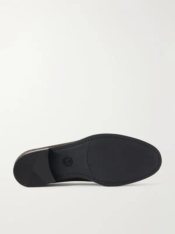 EDWARD GREEN Putney Horsebit-embellished Suede Loafers