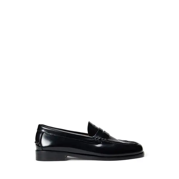 Ralph Lauren Calfskin Leather Loafer - Black
