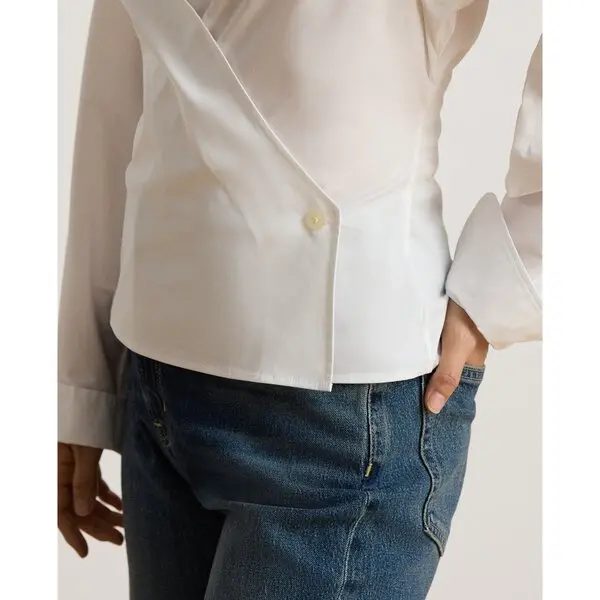 Ralph Lauren Stretch-cotton-blend Wrap Shirt
