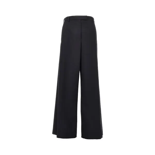 Dries Van Noten Wool Gabardine Wide Leg Pants