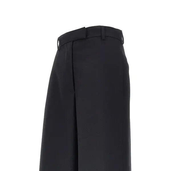 Dries Van Noten Wool Gabardine Wide Leg Pants