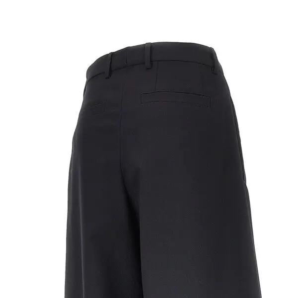 Dries Van Noten Wool Gabardine Wide Leg Pants