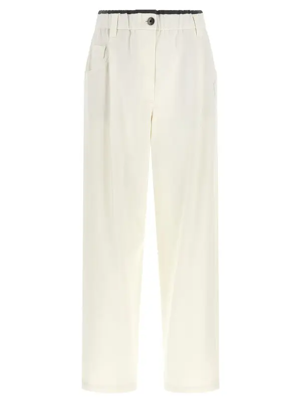 Brunello Cucinelli Cotton Trousers - White