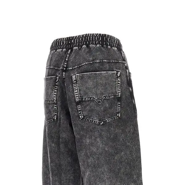 DIESEL® Denim Effect Relaxed Fit Sweatpants - Gray