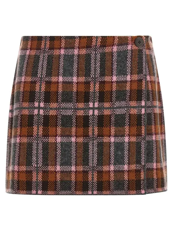 Guest In Residence Tartan Skirt - Brown