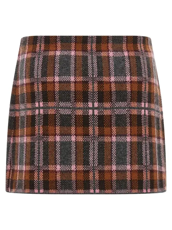Guest In Residence Tartan Skirt - Brown