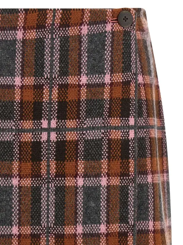 Guest In Residence Tartan Skirt - Brown
