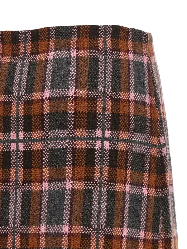 Guest In Residence Tartan Skirt - Brown