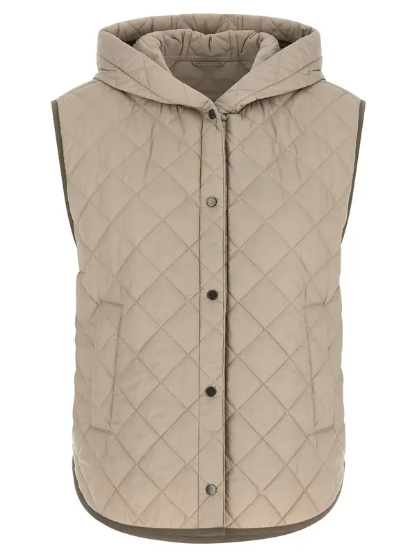 Brunello Cucinelli Diamond-shaped Vest - Cream