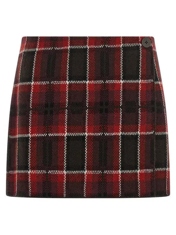 Guest In Residence Tartan Skirt - Red