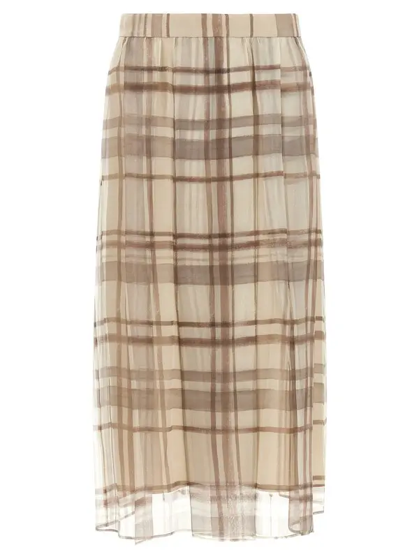 Brunello Cucinelli Organza Skirt - Cream