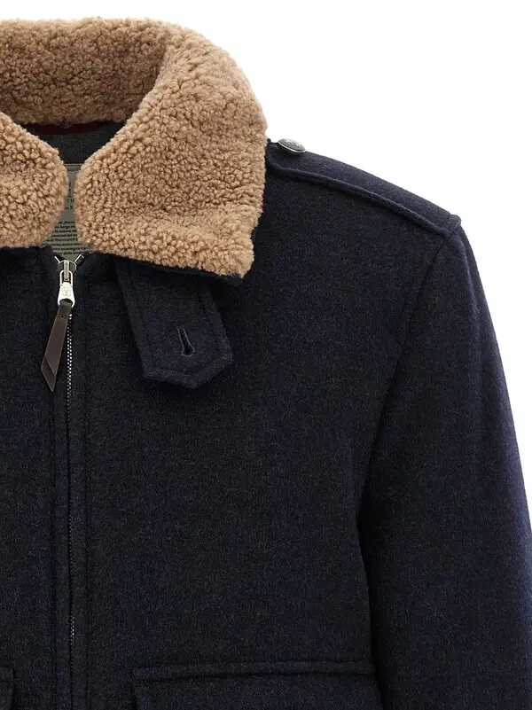 Brunello Cucinelli Cashmere Bomber Beaver