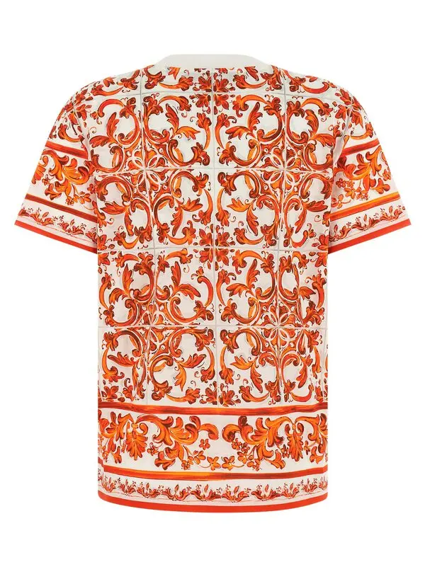 Dolce & Gabbana Maiolica' T-shirt - Orange