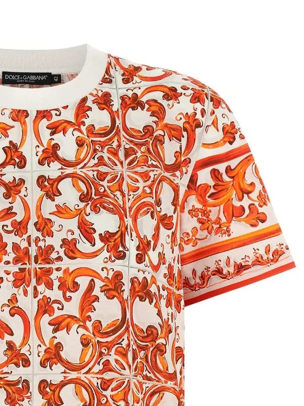 Dolce & Gabbana Maiolica' T-shirt - Orange