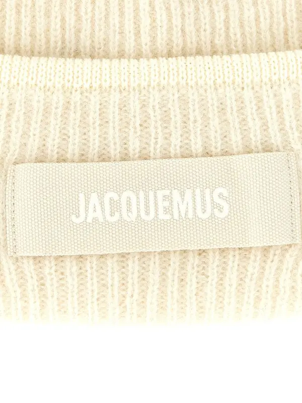 Jacquemus Le Bonnet Gros-grain' Beanie - White