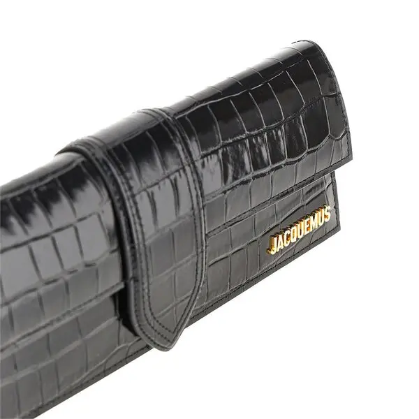 Jacquemus Croco-embossed Leather 'bambino' Clutch - Black