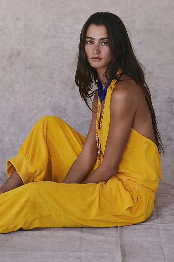 Free People Totally Terry Jumpsuit - Ripe Mango
