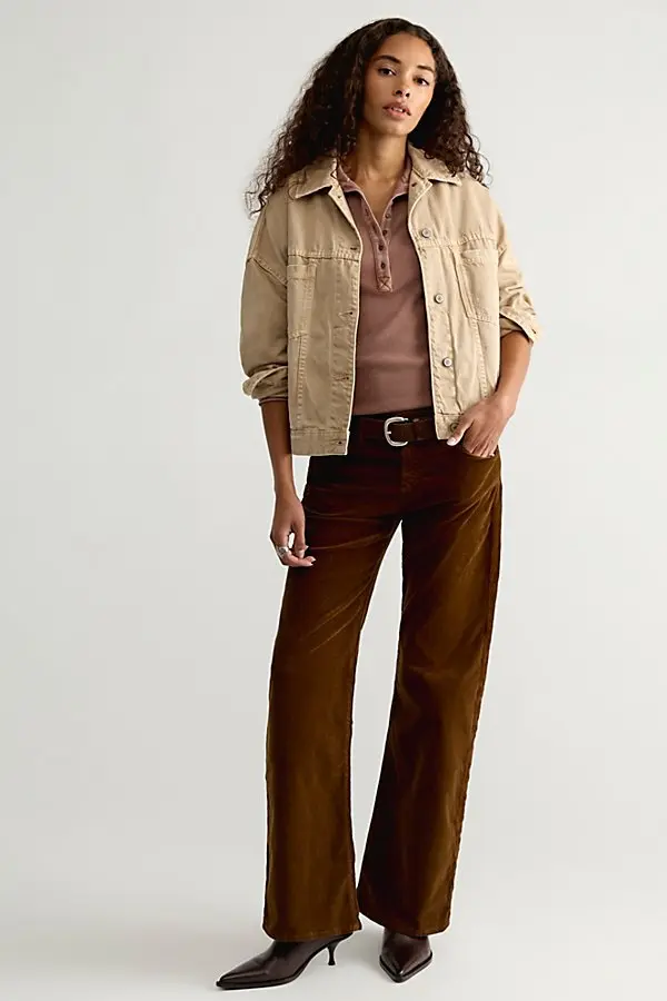 Free People Citizens Of Humanity Nora Corduroy Trouser Leg Jeans - Manuka