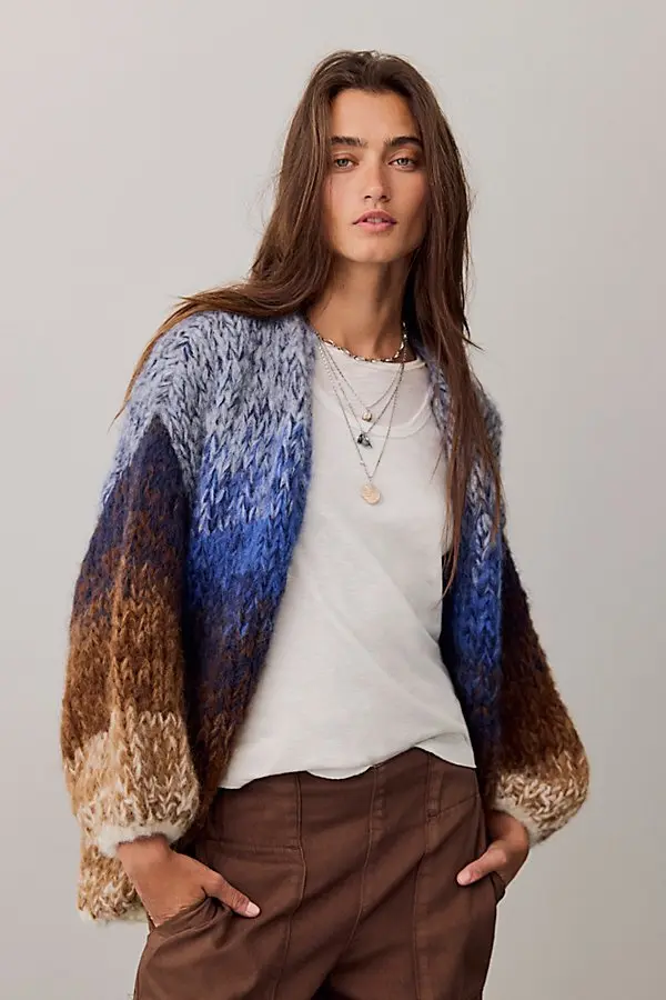 Maiami Fleecy Knit Ombre Cardigen