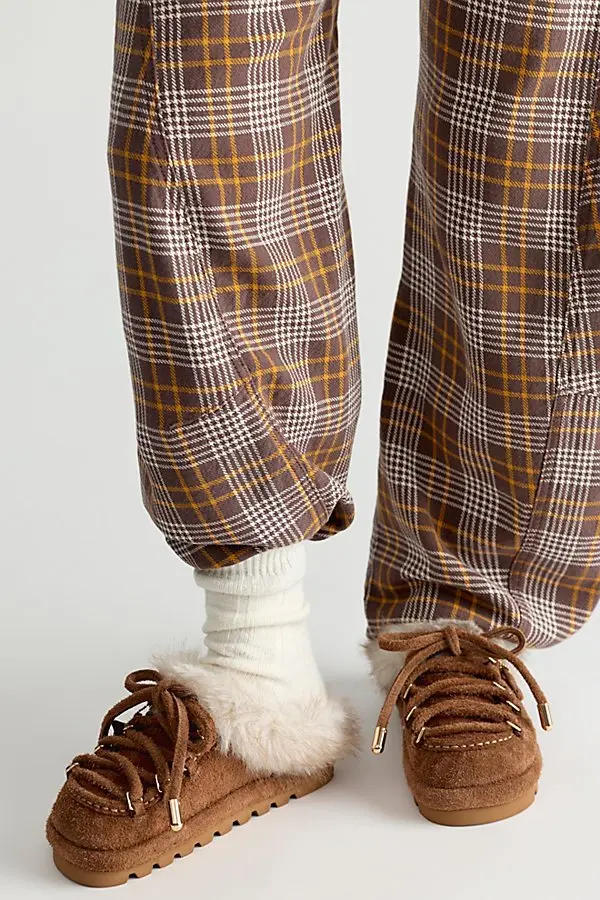 NAKED WOLFE Harlow Shearling Mules - Tan