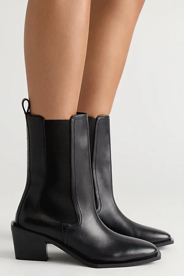 Free People Greenwich Chelsea Boots - Black Leather