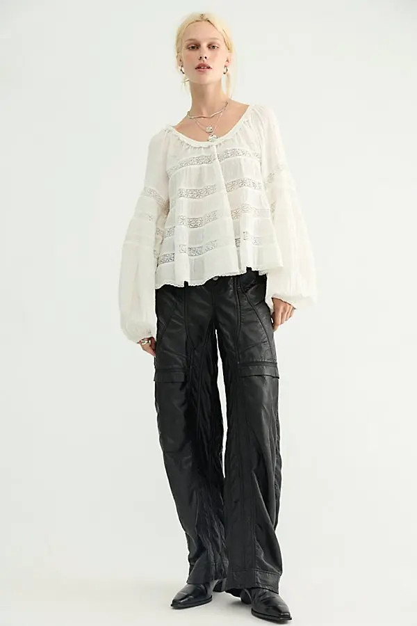 Free People We The Free Definition Workwear Vegan Leather Pants - Black