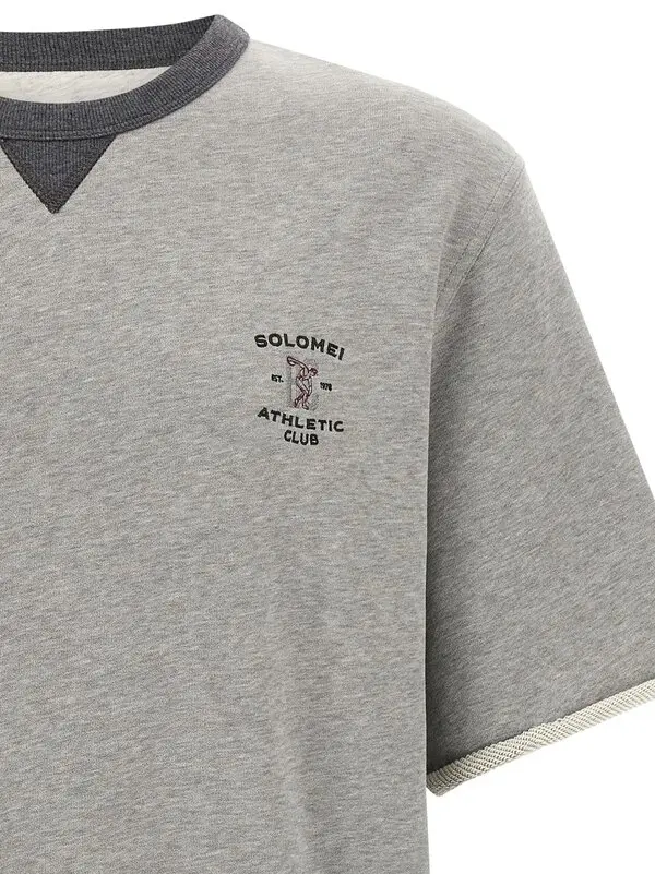 Brunello Cucinelli Solomei Athletic Club' Embroidered Sweatshirt - Gray