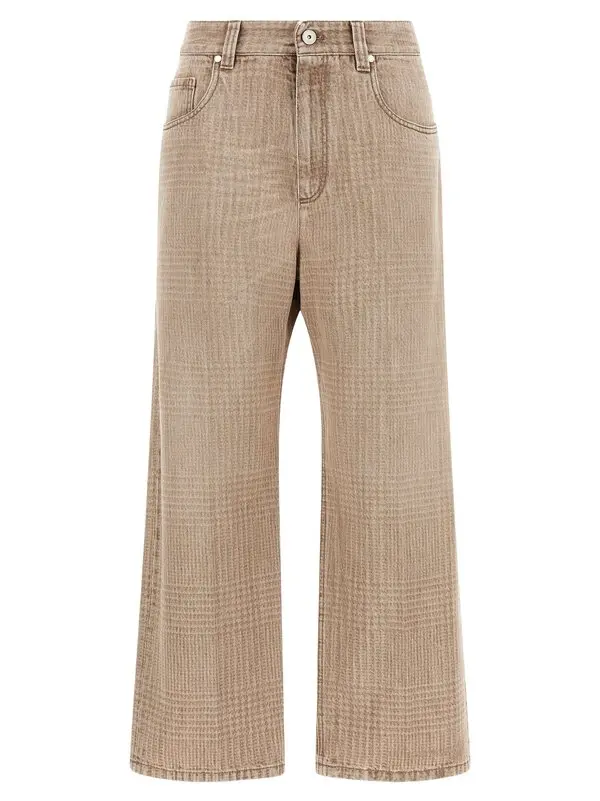 Brunello Cucinelli Prince Of Wales' Jeans - Cream