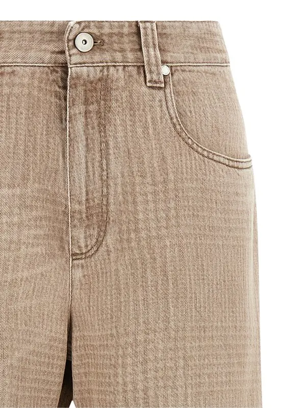 Brunello Cucinelli Prince Of Wales' Jeans - Cream