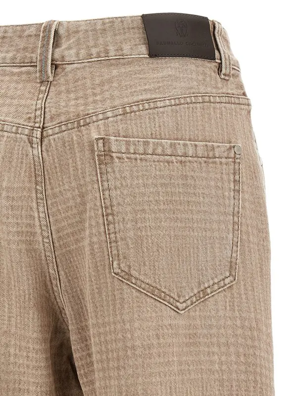 Brunello Cucinelli Prince Of Wales' Jeans - Cream