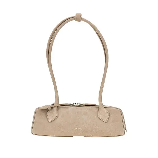 Alaïa Nubuck Leather Small 'le Teckel' Bag - Gray