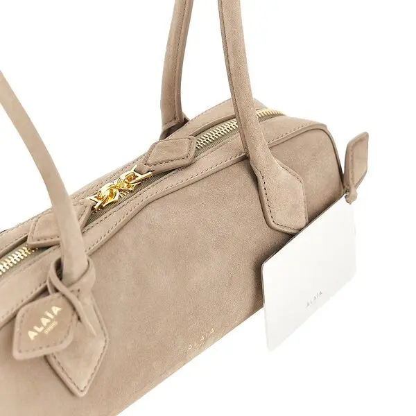Alaïa Nubuck Leather Small 'le Teckel' Bag - Gray
