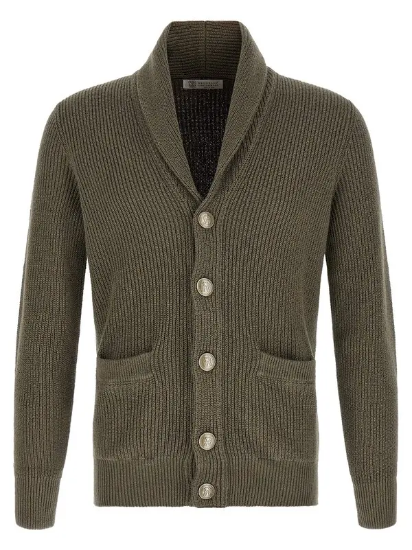 Brunello Cucinelli Malfilé Cotton Cardigan - Green
