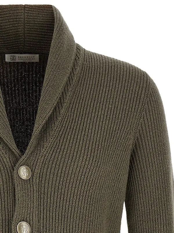 Brunello Cucinelli Malfilé Cotton Cardigan - Green