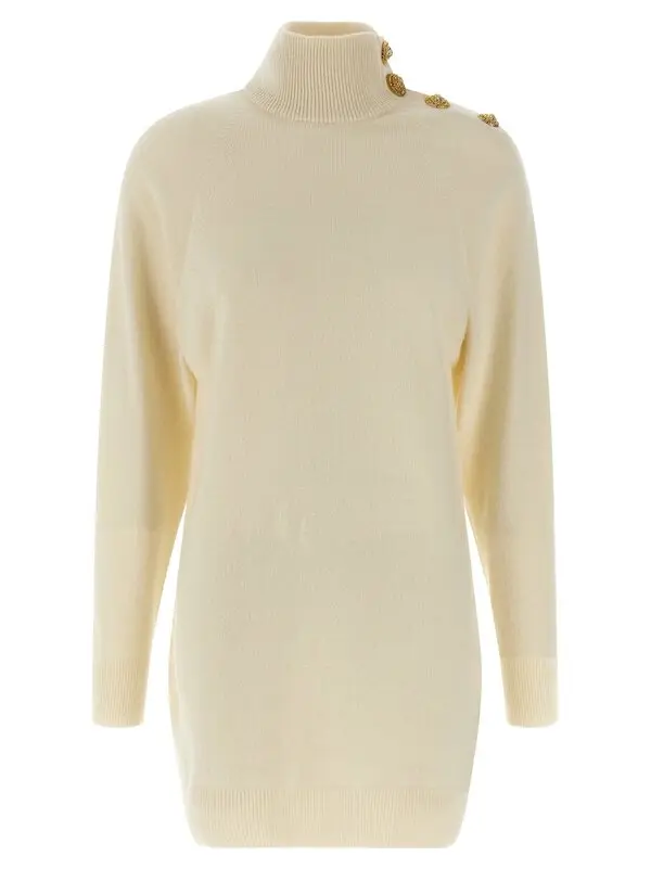 Balmain Cashmere Wool Dress - Cream