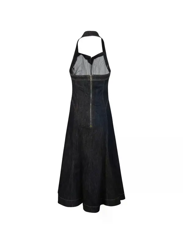 SELF-PORTRAIT Halterneck Panelled Midi Dress