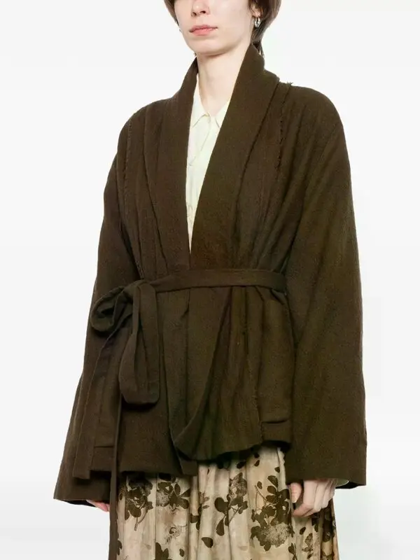 UMA WANG Belted Shawl-collar Jacket