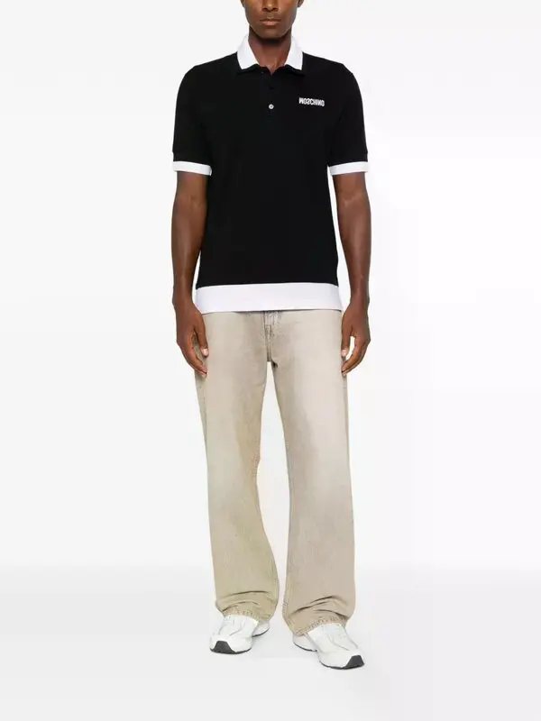 Moschino Logo-print Layered-effect Polo Shirt