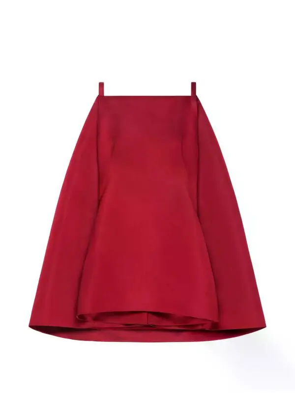 Givenchy Sliced Mini Dress In Satin With Cape - Red