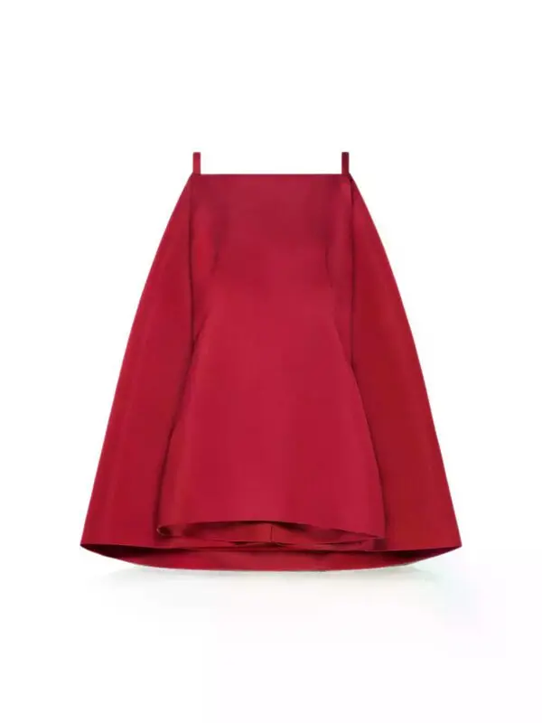 Givenchy Sliced Mini Dress In Satin With Cape - Red
